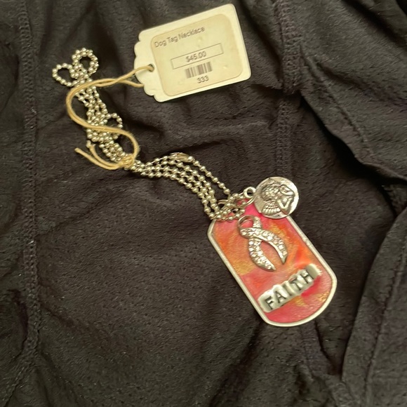 kate mesta | Jewelry | Breast Cancer Awareness Faith Dog Tag Necklace ...